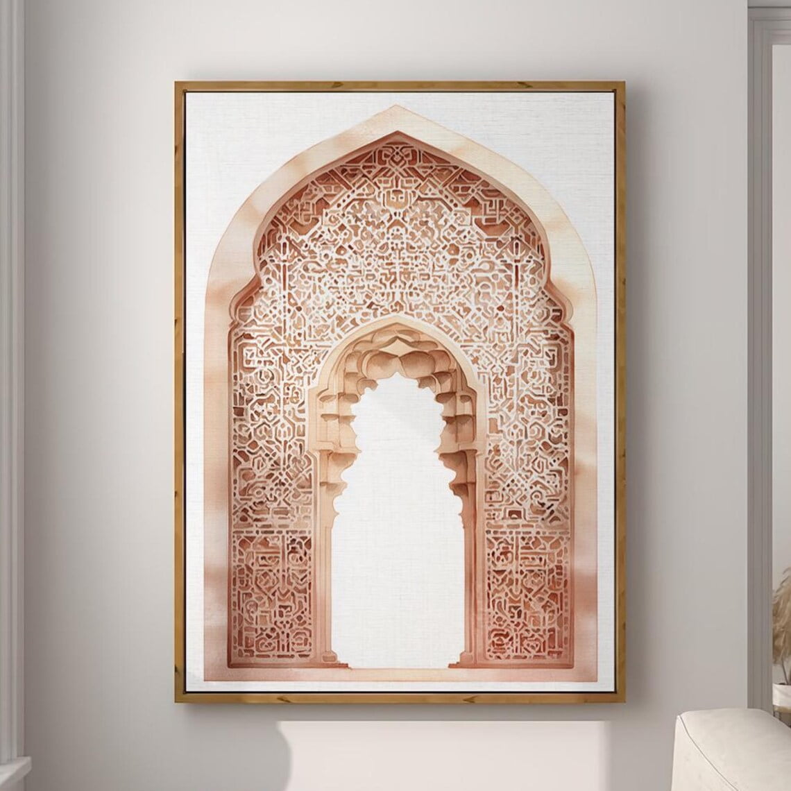 Mosque Arch Neutral Watercolor Print Islamic Wall Art Muslim Poster ...