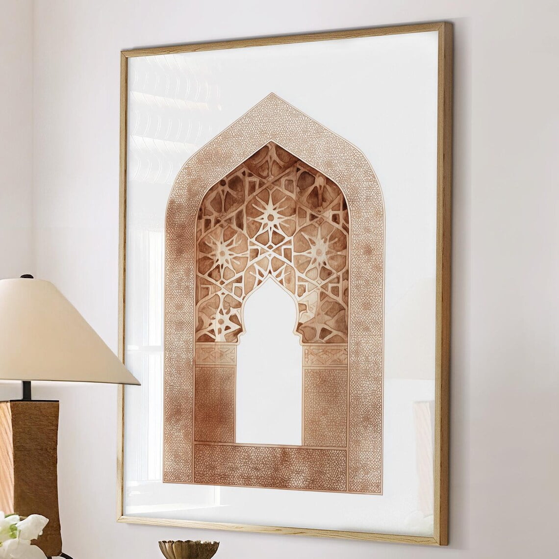 Mosque Arch Neutral Watercolor Print Islamic Wall Art Muslim Poster ...
