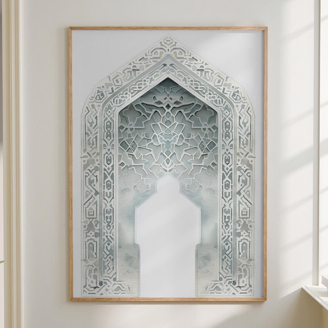 Mosque Arch Neutral Watercolor Print Islamic Wall Art Muslim Poster ...