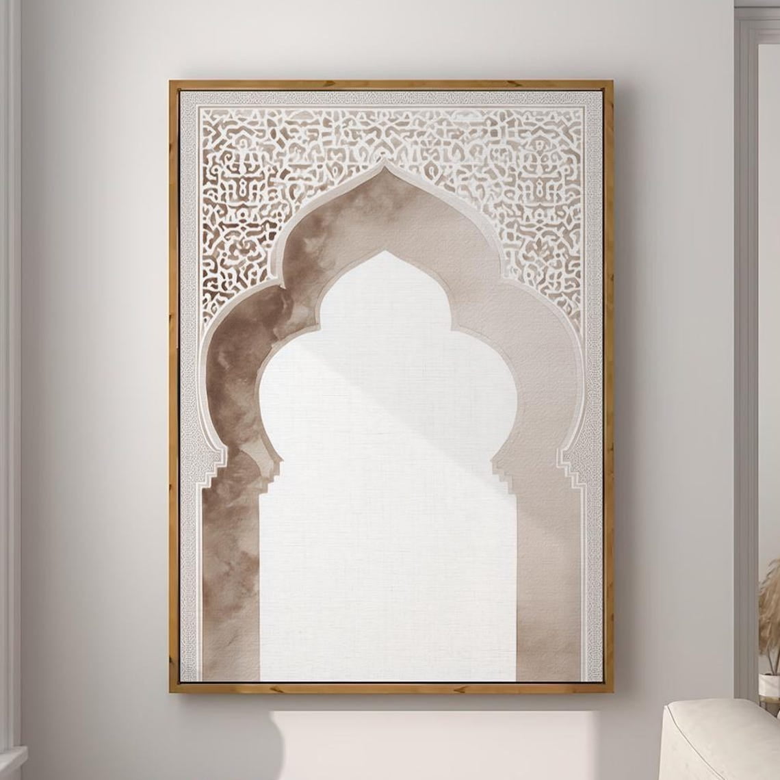 Mosque Arch Neutral Watercolor Print Islamic Wall Art Muslim Poster ...