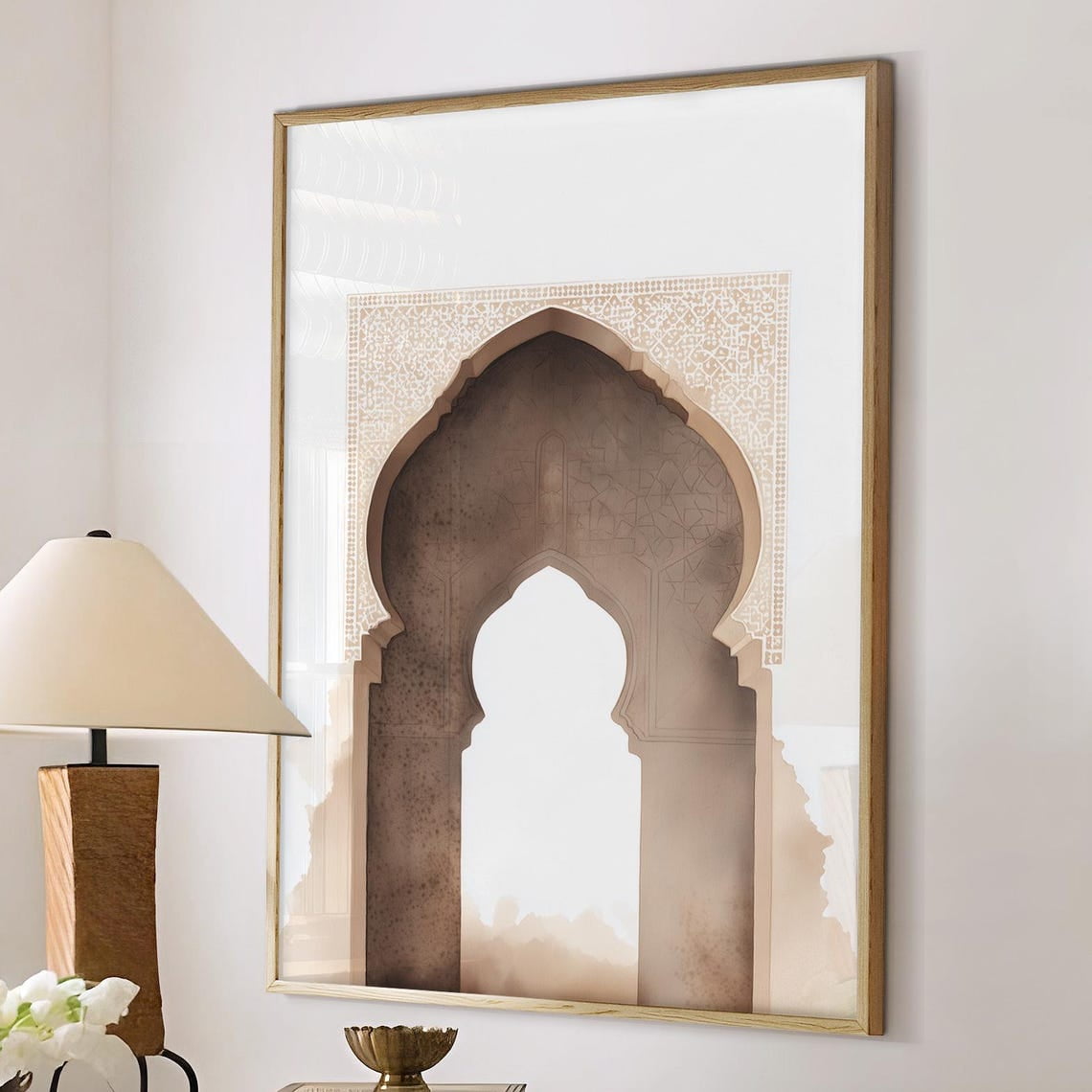 Mosque Arch Neutral Watercolor Print Islamic Wall Art Muslim Poster ...