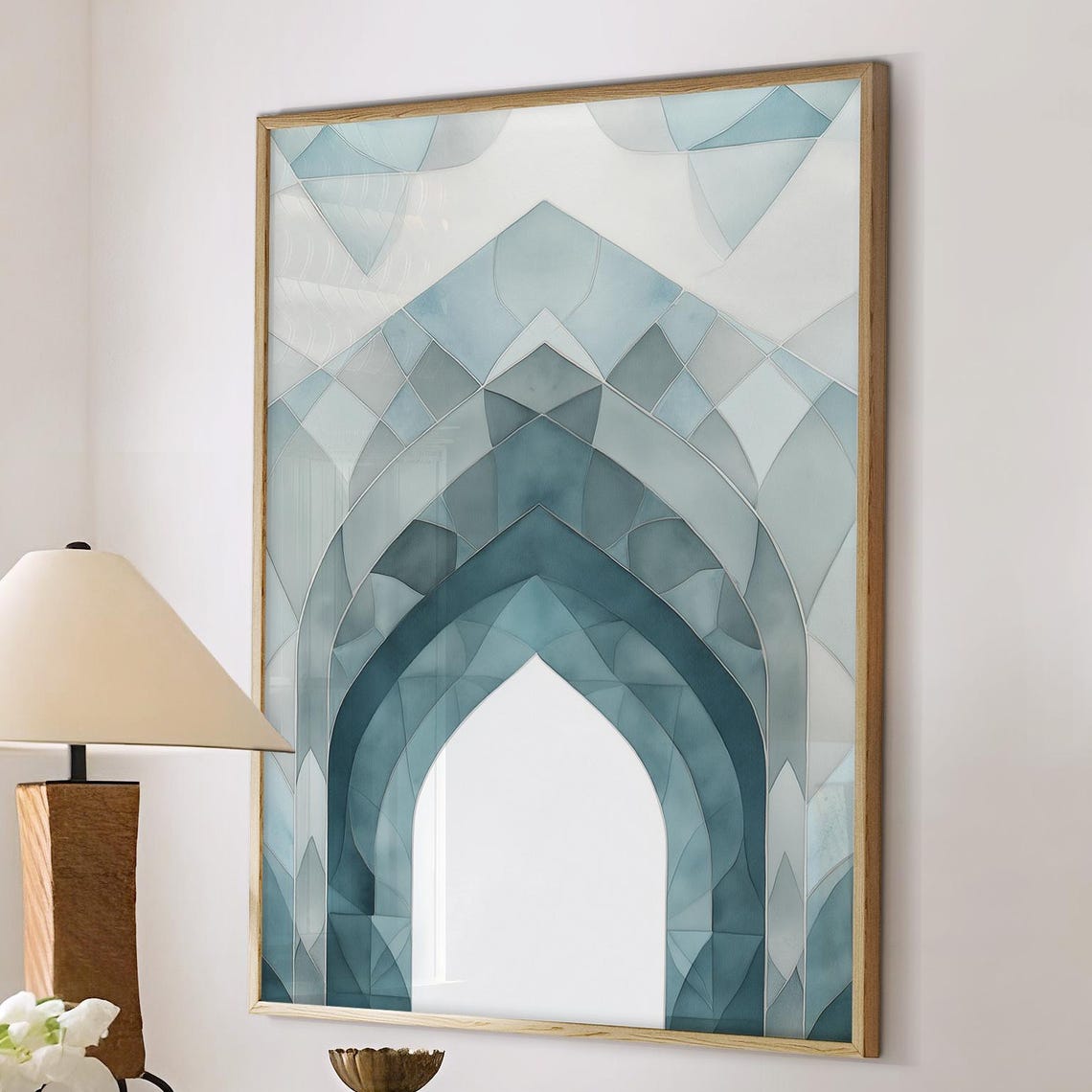 Mosque Arch Neutral Watercolor Print Islamic Wall Art Muslim Poster ...