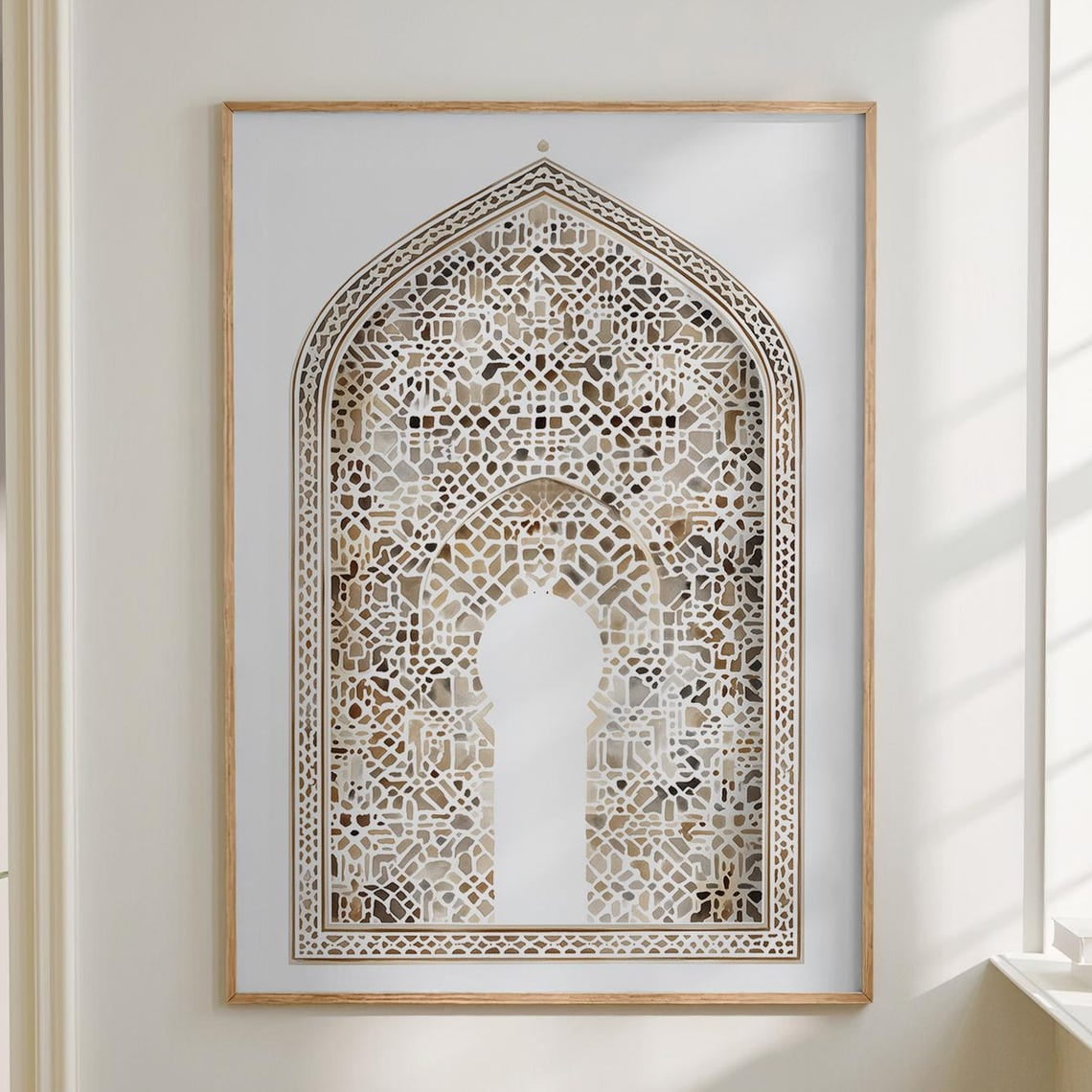 Mosque Arch Neutral Watercolor Print Islamic Wall Art Muslim Poster ...
