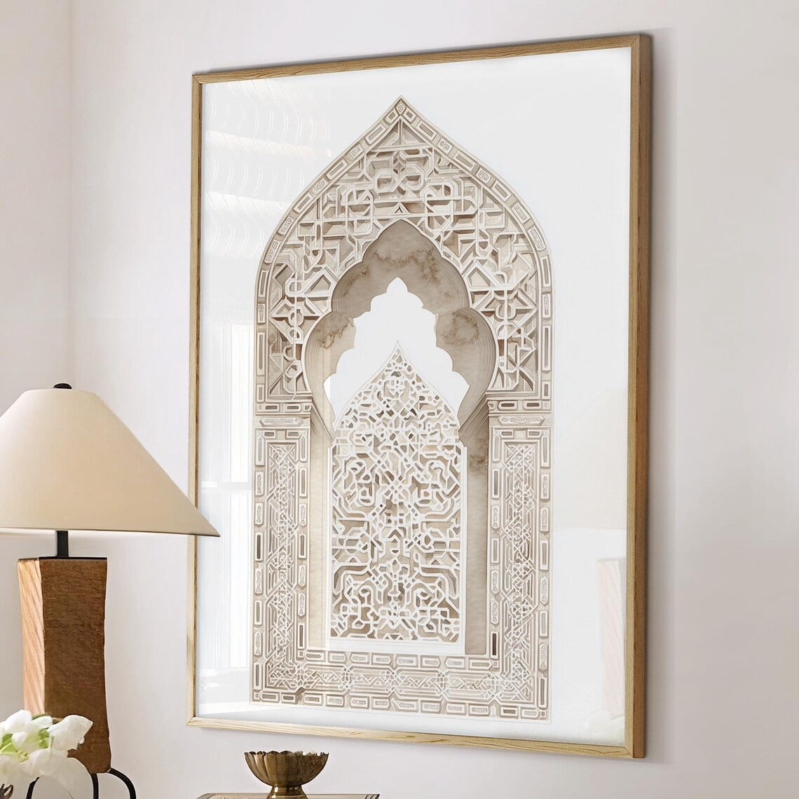 Mosque Arch Neutral Watercolor Print Islamic Wall Art Muslim Poster ...