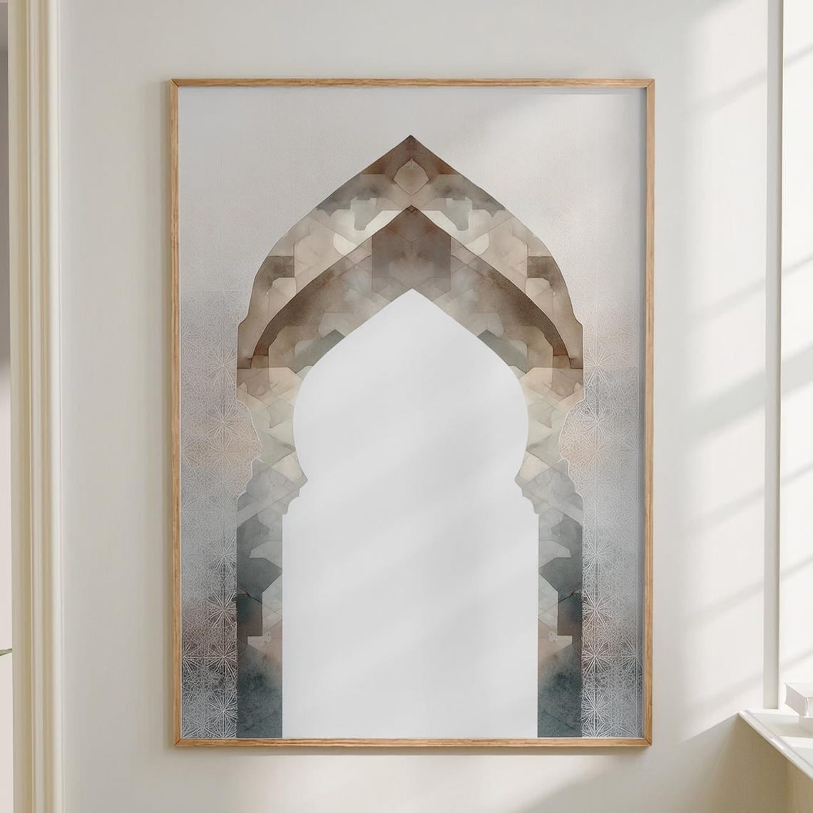 Mosque Arch Neutral Watercolor Print Islamic Wall Art Muslim Poster ...