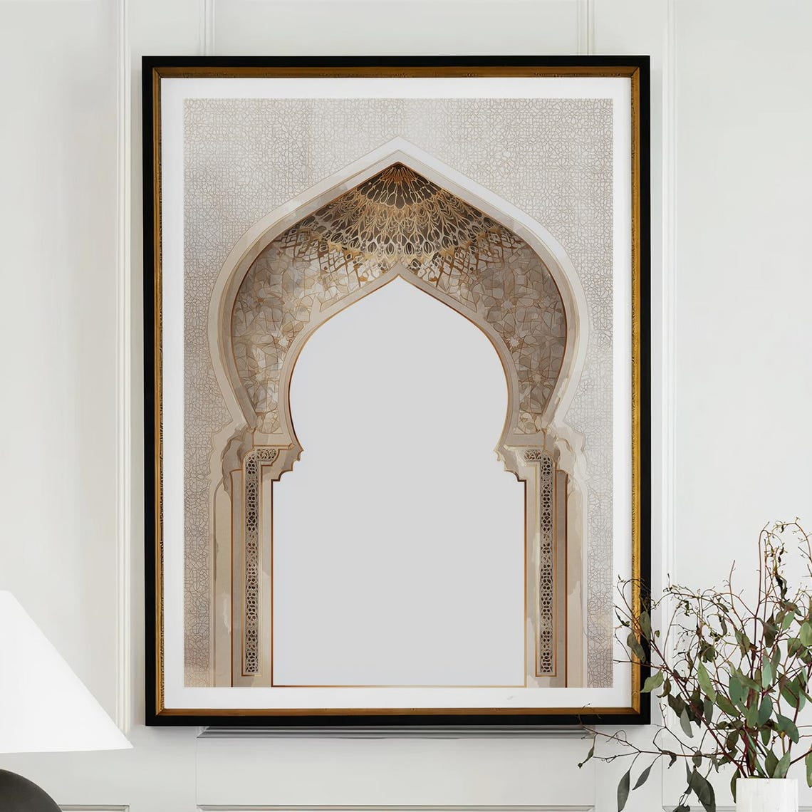 Mosque Arch Neutral Watercolor Print Islamic Wall Art Muslim Poster ...
