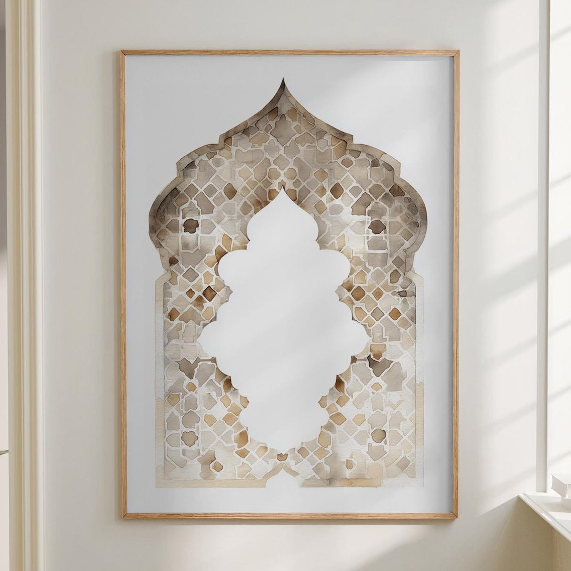 Mosque Arch Neutral Watercolor Print Islamic Wall Art Muslim Poster ...