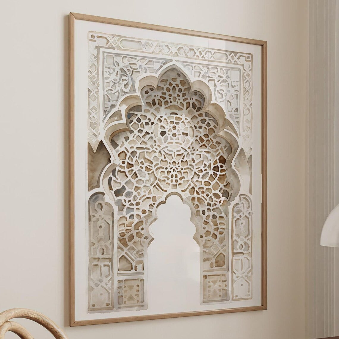 Mosque Arch Neutral Watercolor Print Islamic Wall Art Muslim Poster ...