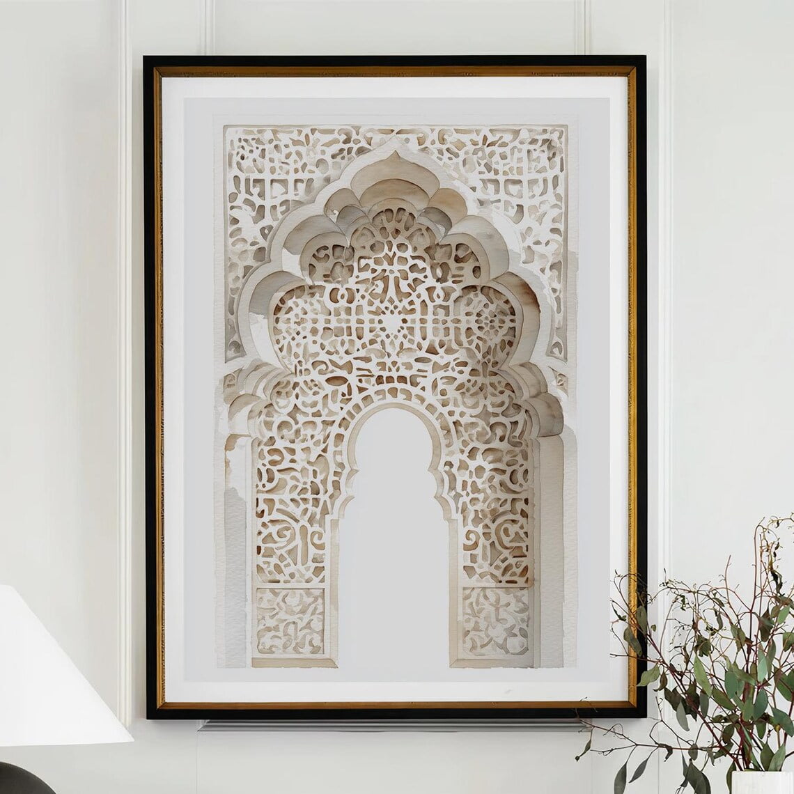 Mosque Arch Neutral Watercolor Print Islamic Wall Art Muslim Poster ...