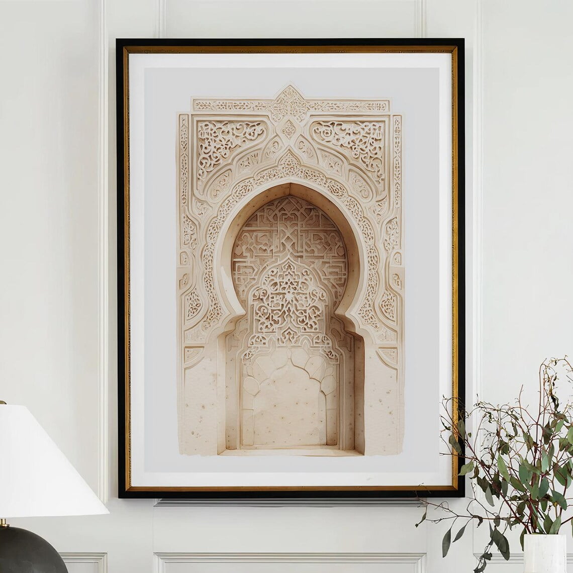 Mosque Arch Neutral Watercolor Print Islamic Wall Art Muslim Poster ...