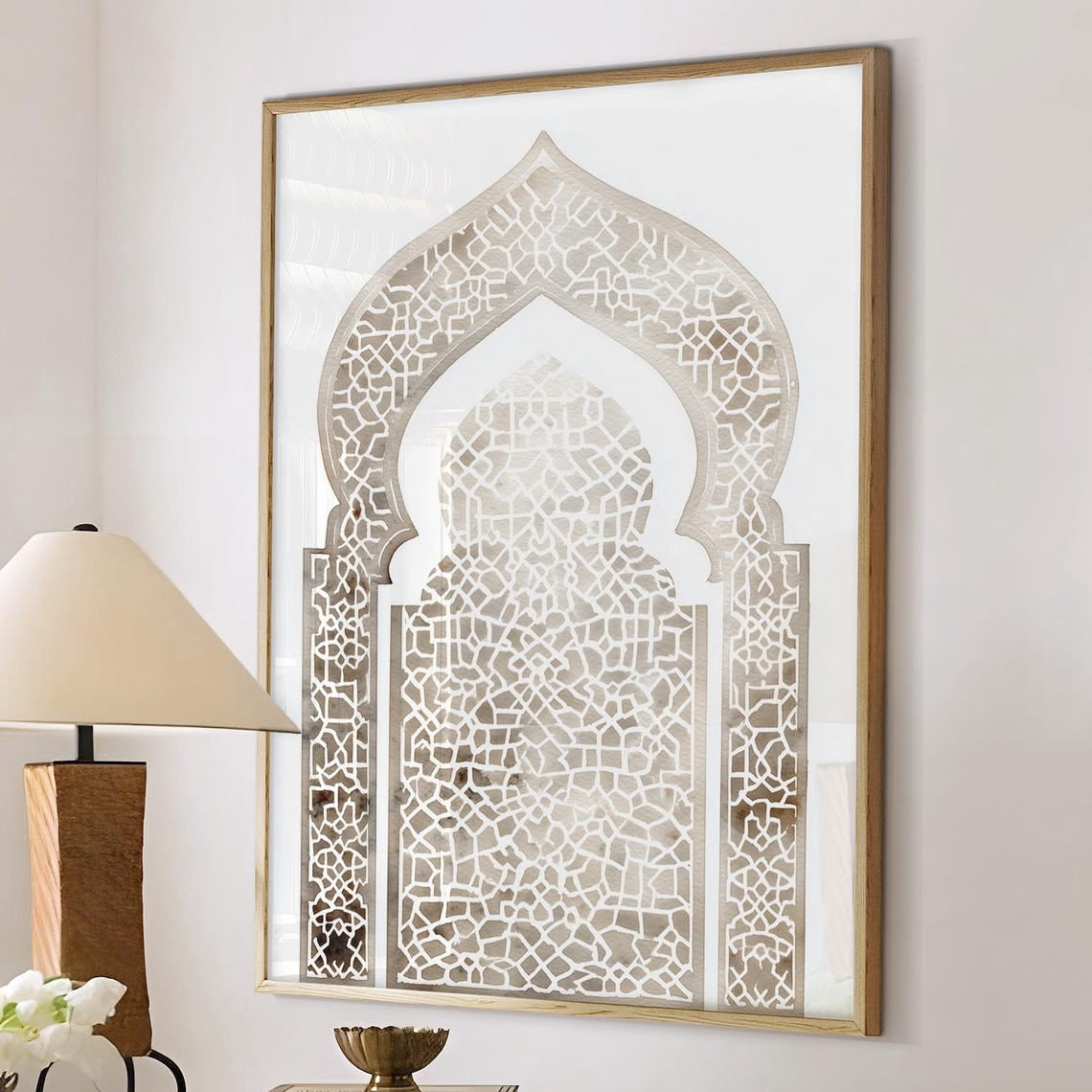 Mosque Arch Neutral Watercolor Print Islamic Wall Art Muslim Poster ...