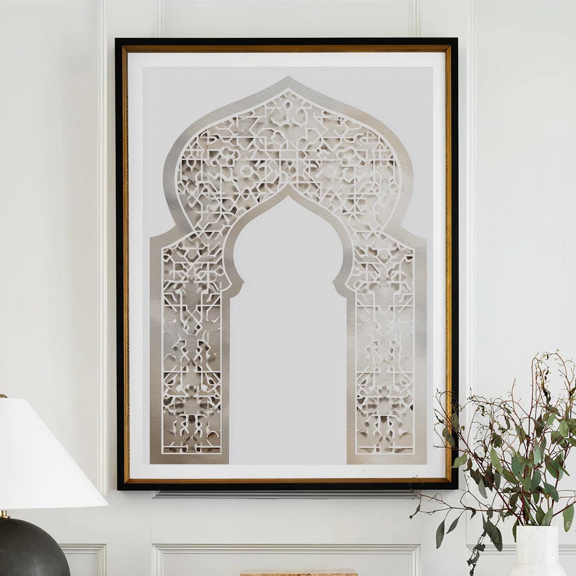 Mosque Arch Neutral Watercolor Print Islamic Wall Art Muslim Poster ...
