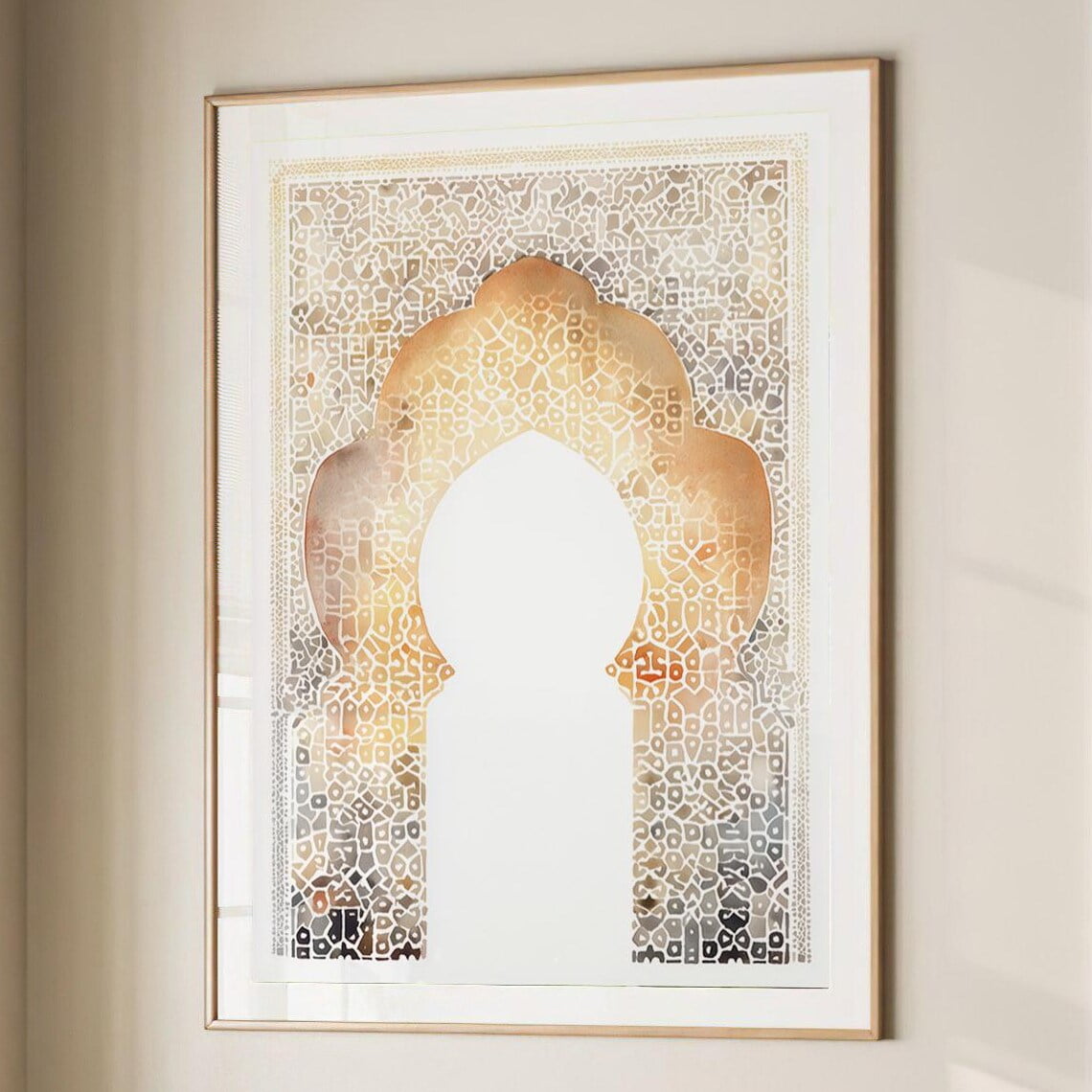 Mosque Arch Neutral Watercolor Print Islamic Wall Art Muslim Poster ...