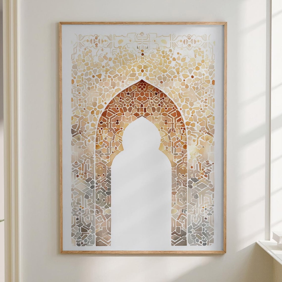 Mosque Arch Neutral Watercolor Print Islamic Wall Art Muslim Poster ...
