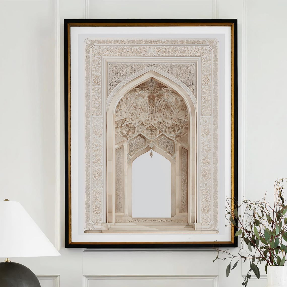 Mosque Arch Neutral Watercolor Print Islamic Wall Art Muslim Poster ...