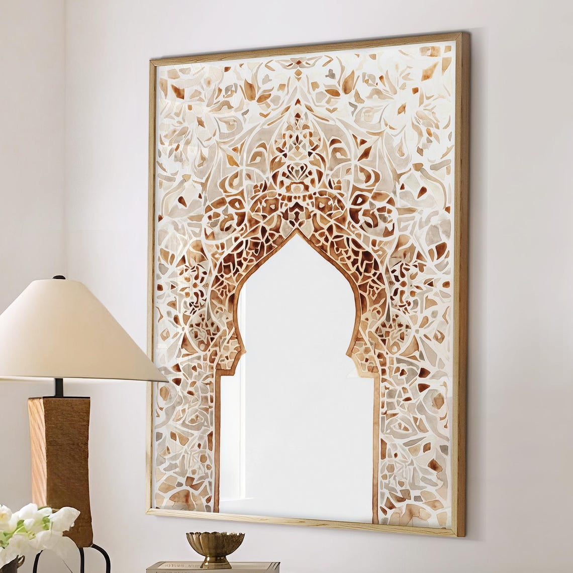 Mosque Arch Neutral Watercolor Print Islamic Wall Art Muslim Poster ...
