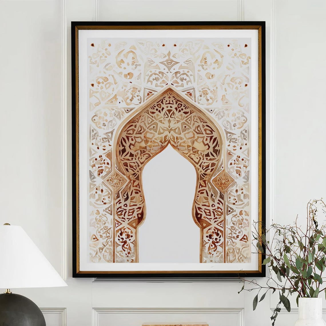 Mosque Arch Neutral Watercolor Print Islamic Wall Art Muslim Poster ...