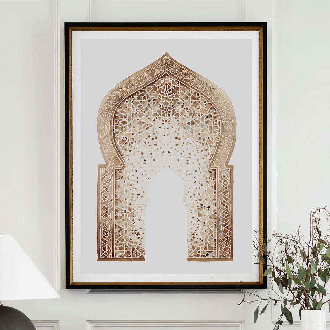Mosque Arch Neutral Watercolor Print Islamic Wall Art Muslim Poster ...