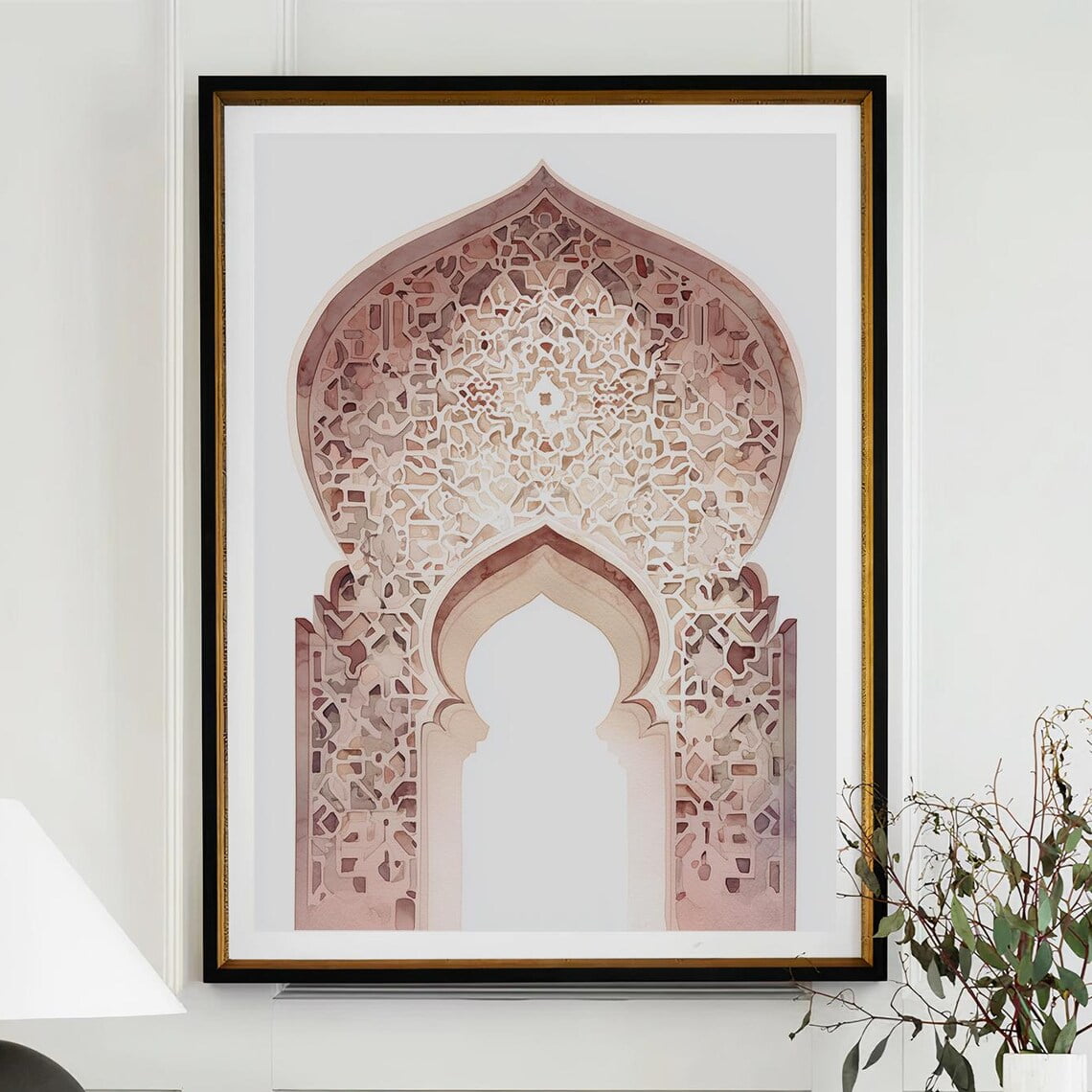 Mosque Arch Neutral Watercolor Print Islamic Wall Art Muslim Poster ...