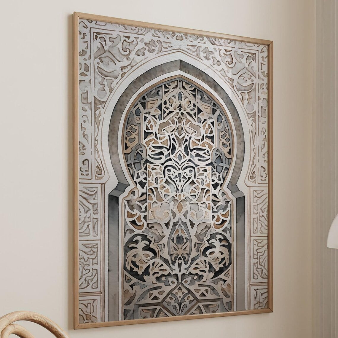 Mosque Arch Neutral Watercolor Print Islamic Wall Art Muslim Poster ...