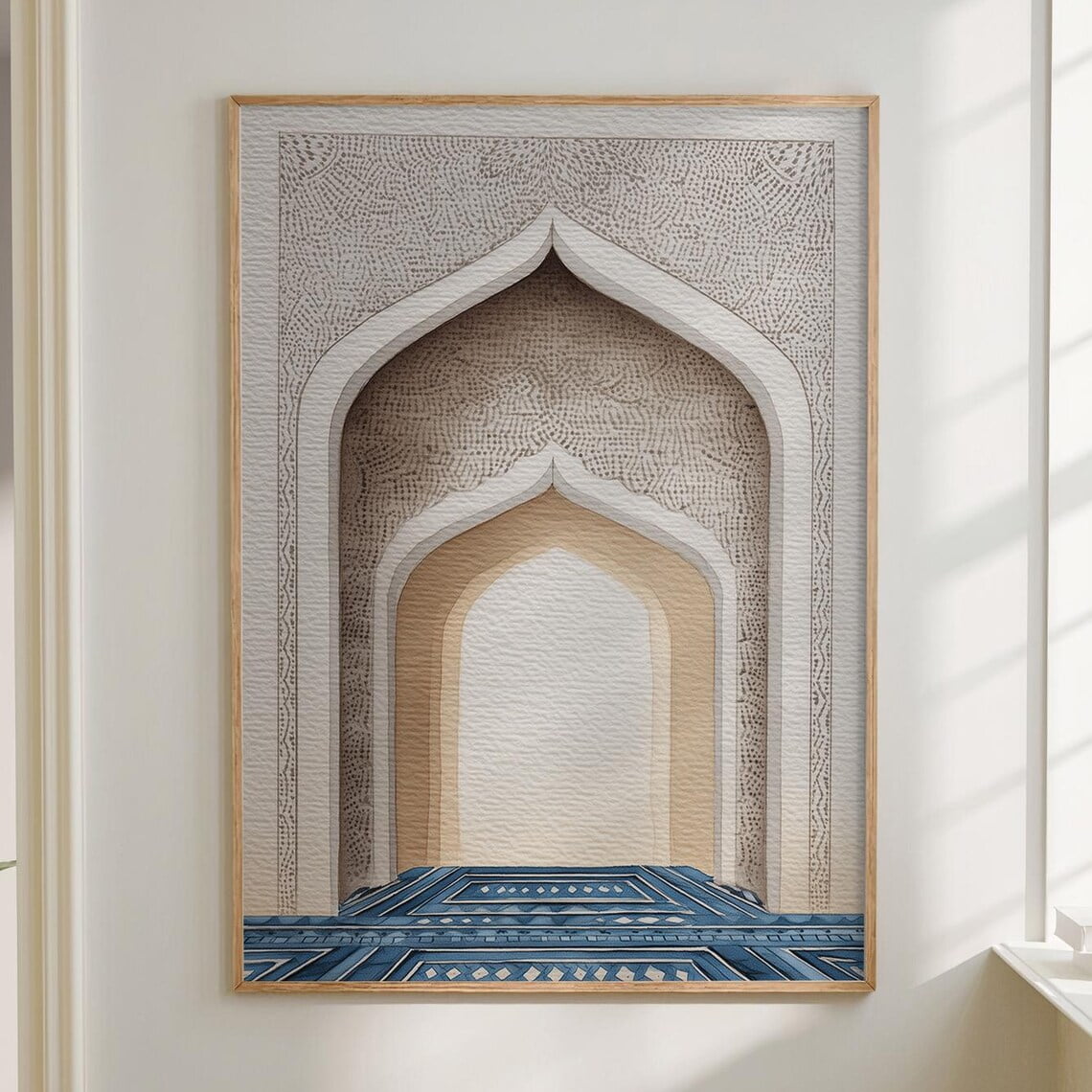 Mosque Arch Watercolor Print Islamic Wall Art Muslim Poster Arabic ...