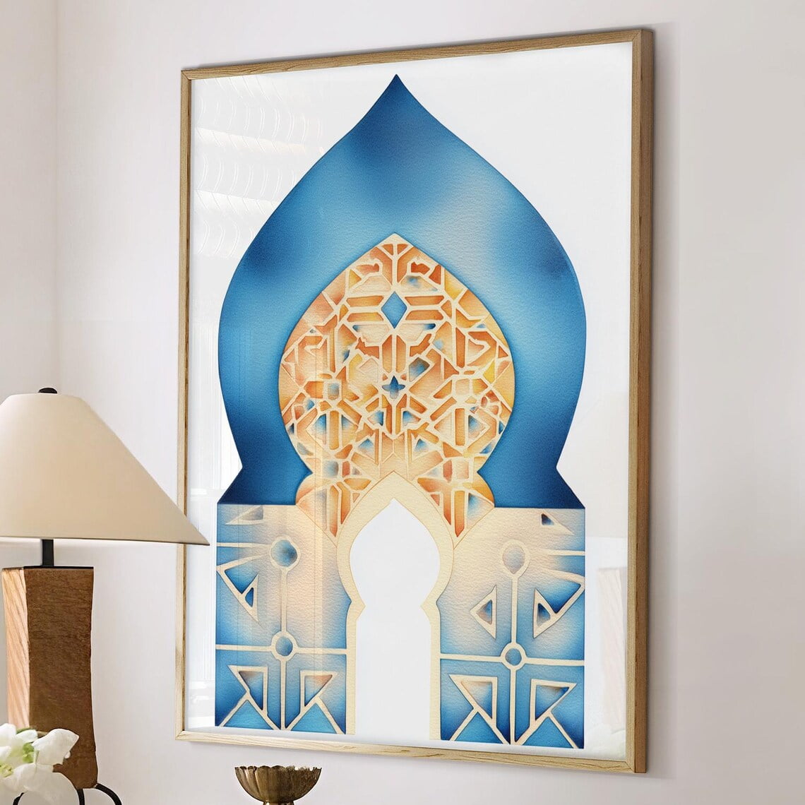Mosque Arch Watercolor Print Islamic Wall Art Muslim Poster Arabic ...