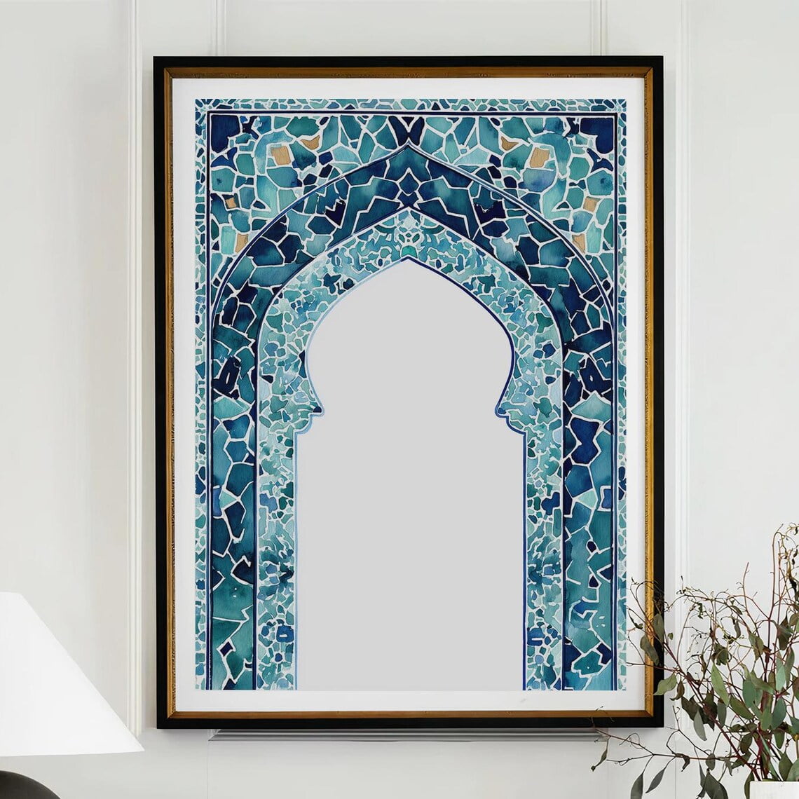 Mosque Arch Watercolor Print Islamic Wall Art Muslim Poster Arabic ...