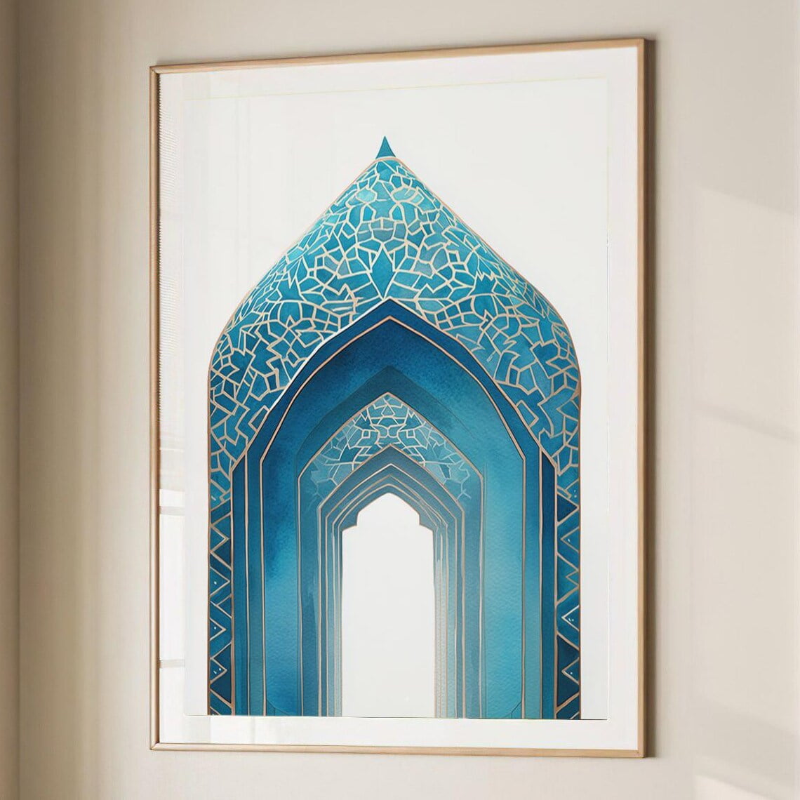 Mosque Arch Watercolor Print Islamic Wall Art Muslim Poster Arabic ...