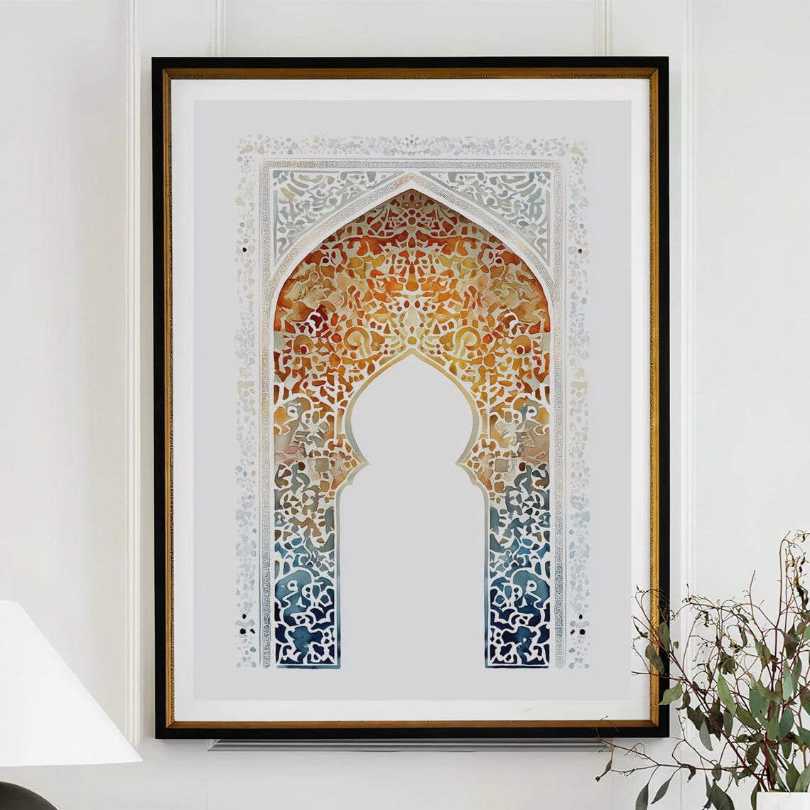Mosque Arch Watercolor Print Islamic Wall Art Muslim Poster Arabic ...