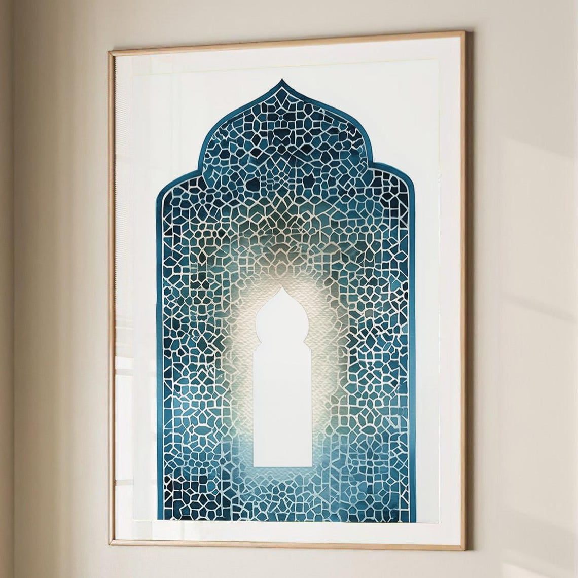 Mosque Arch Watercolor Print Islamic Wall Art Muslim Poster Arabic ...