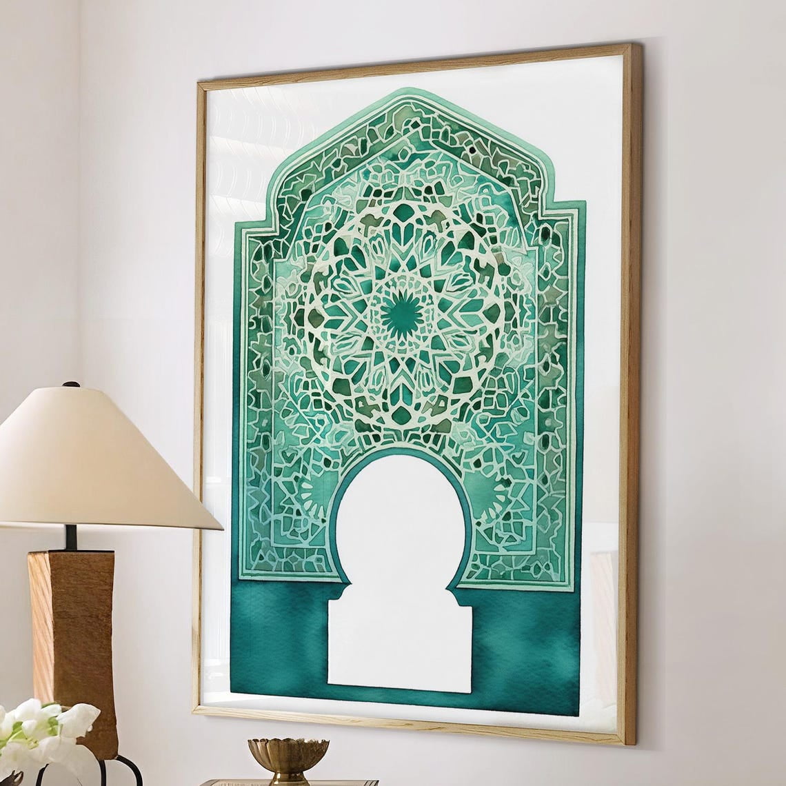 Mosque Arch Watercolor Print Islamic Wall Art Muslim Poster Arabic ...