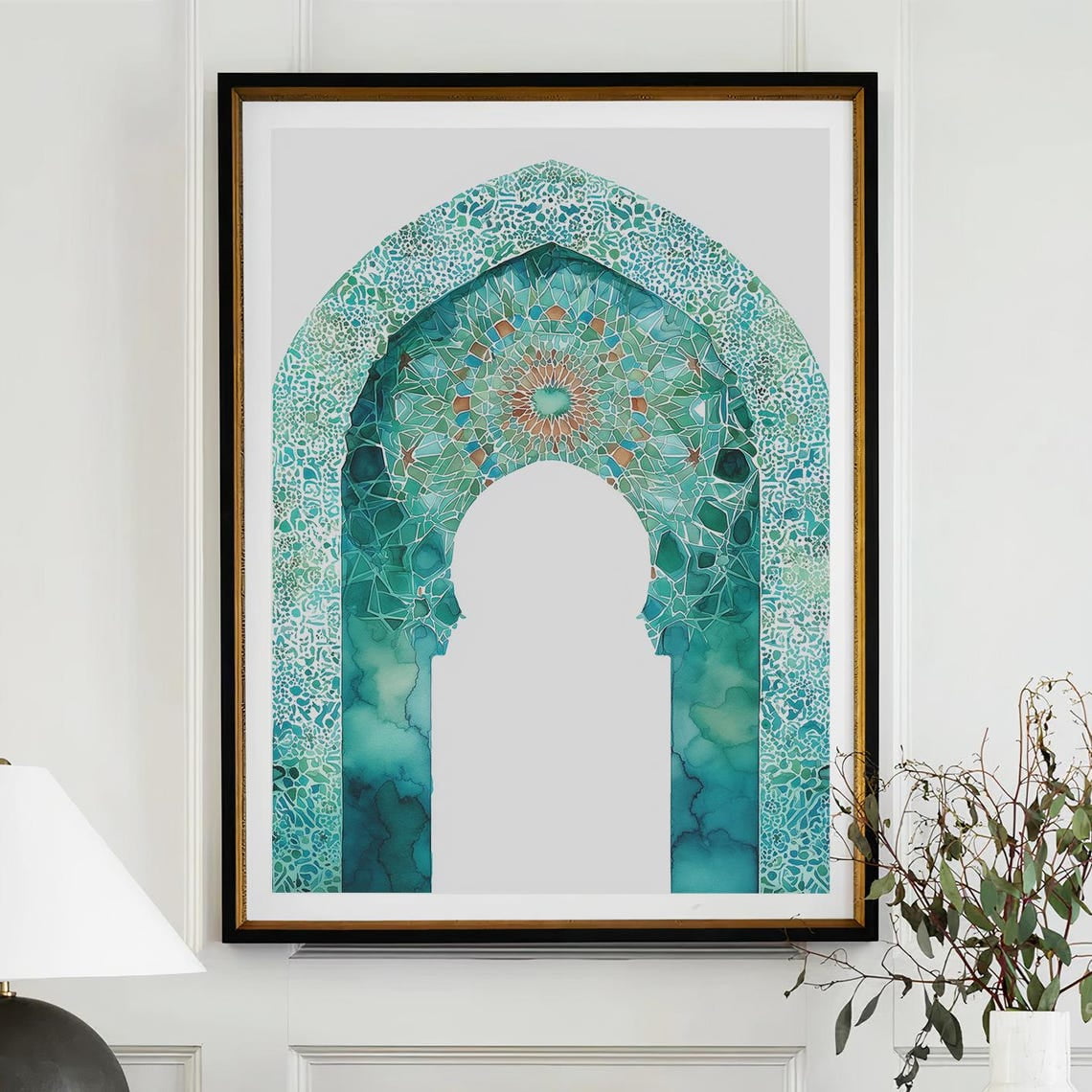 Mosque Arch Watercolor Print Islamic Wall Art Muslim Poster Arabic ...