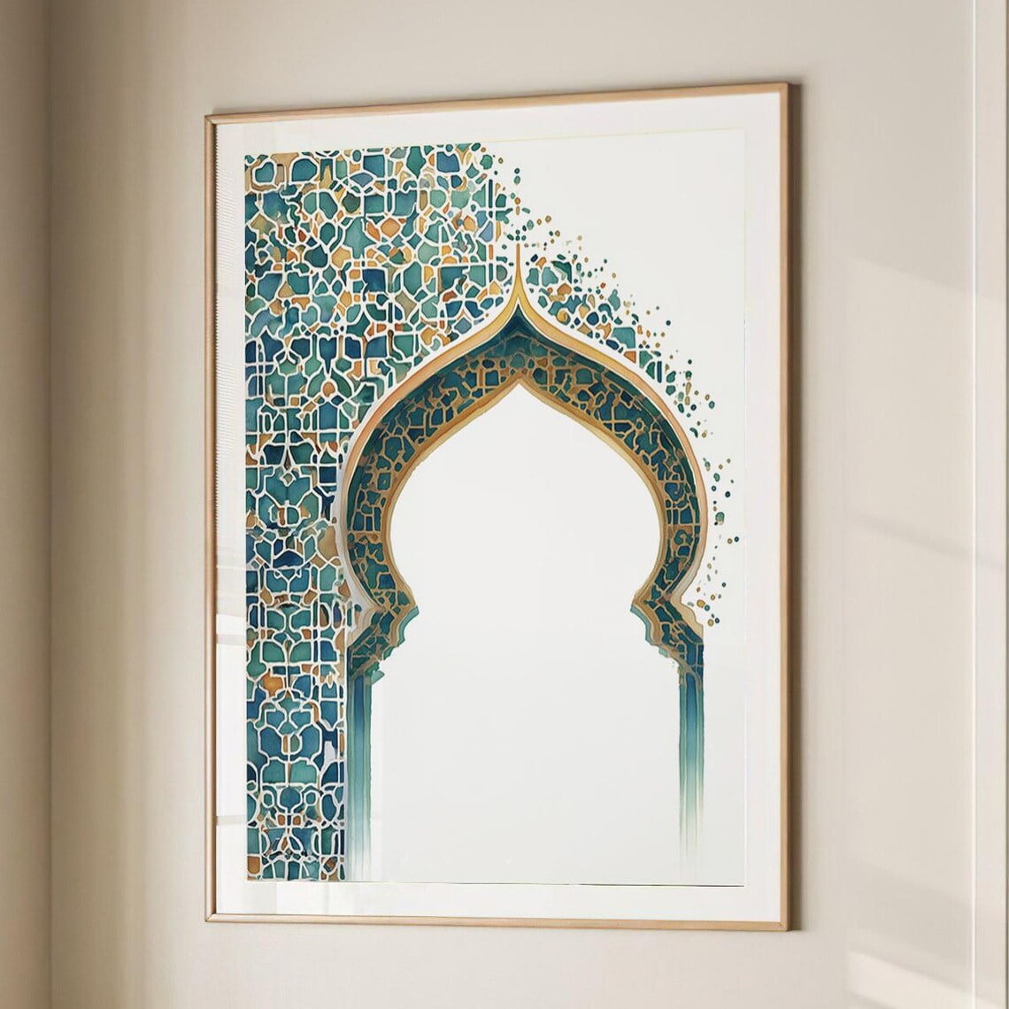 Mosque Arch Watercolor Print Islamic Wall Art Muslim Poster Arabic ...