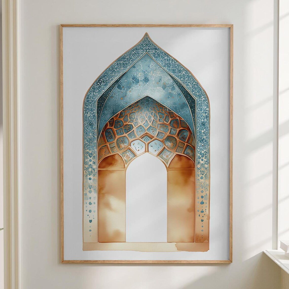 Mosque Arch Watercolor Print Islamic Wall Art Muslim Poster Arabic ...
