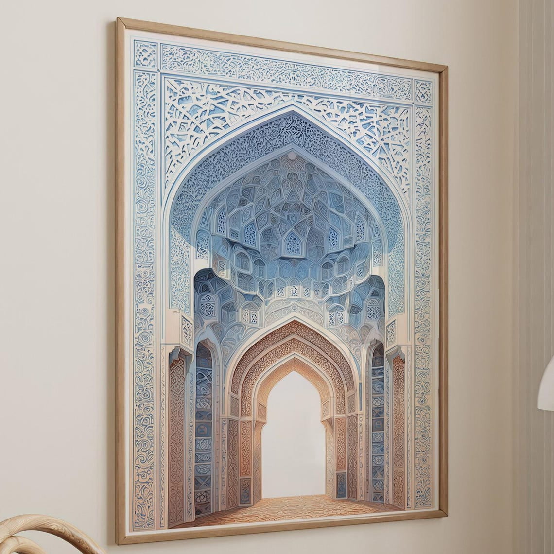 Mosque Arch Watercolor Print Islamic Wall Art Muslim Poster Arabic ...