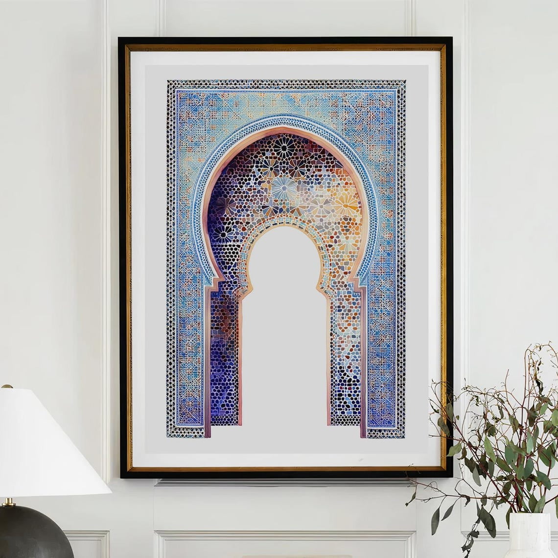 Mosque Arch Watercolor Print Islamic Wall Art Muslim Poster Arabic ...
