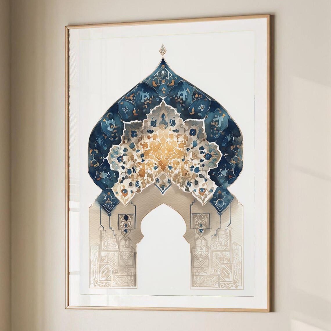 Mosque Arch Watercolor Print Islamic Wall Art Muslim Poster Arabic ...