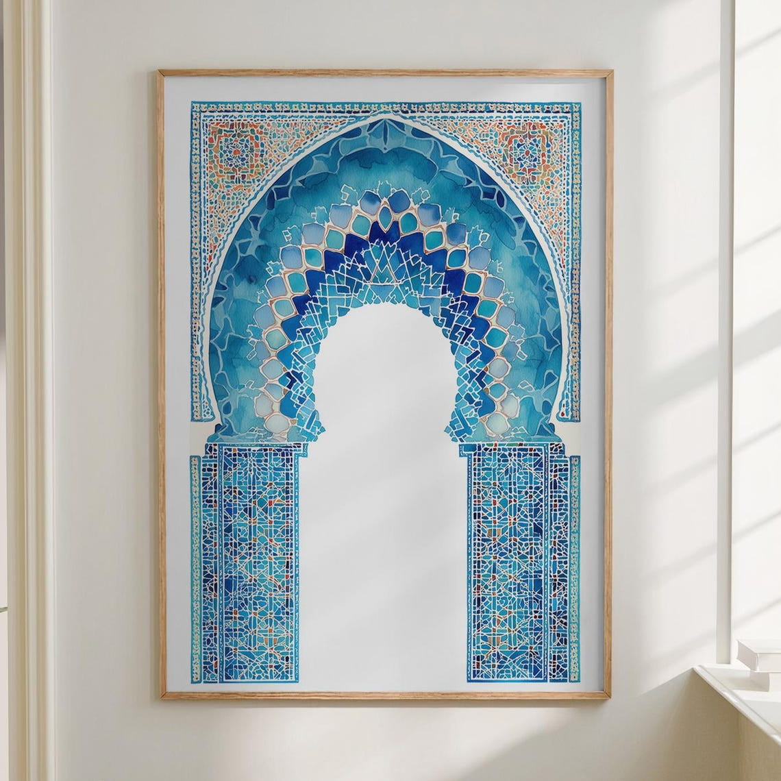Mosque Arch Watercolor Print Islamic Wall Art Muslim Poster Arabic ...