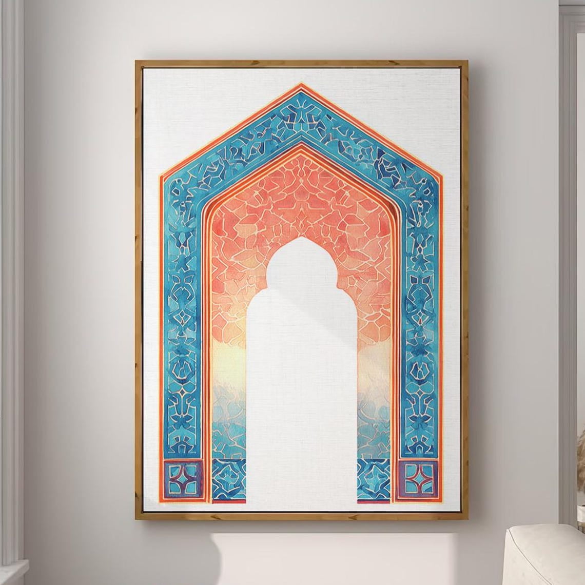 Mosque Arch Watercolor Print Islamic Wall Art Muslim Poster Arabic ...