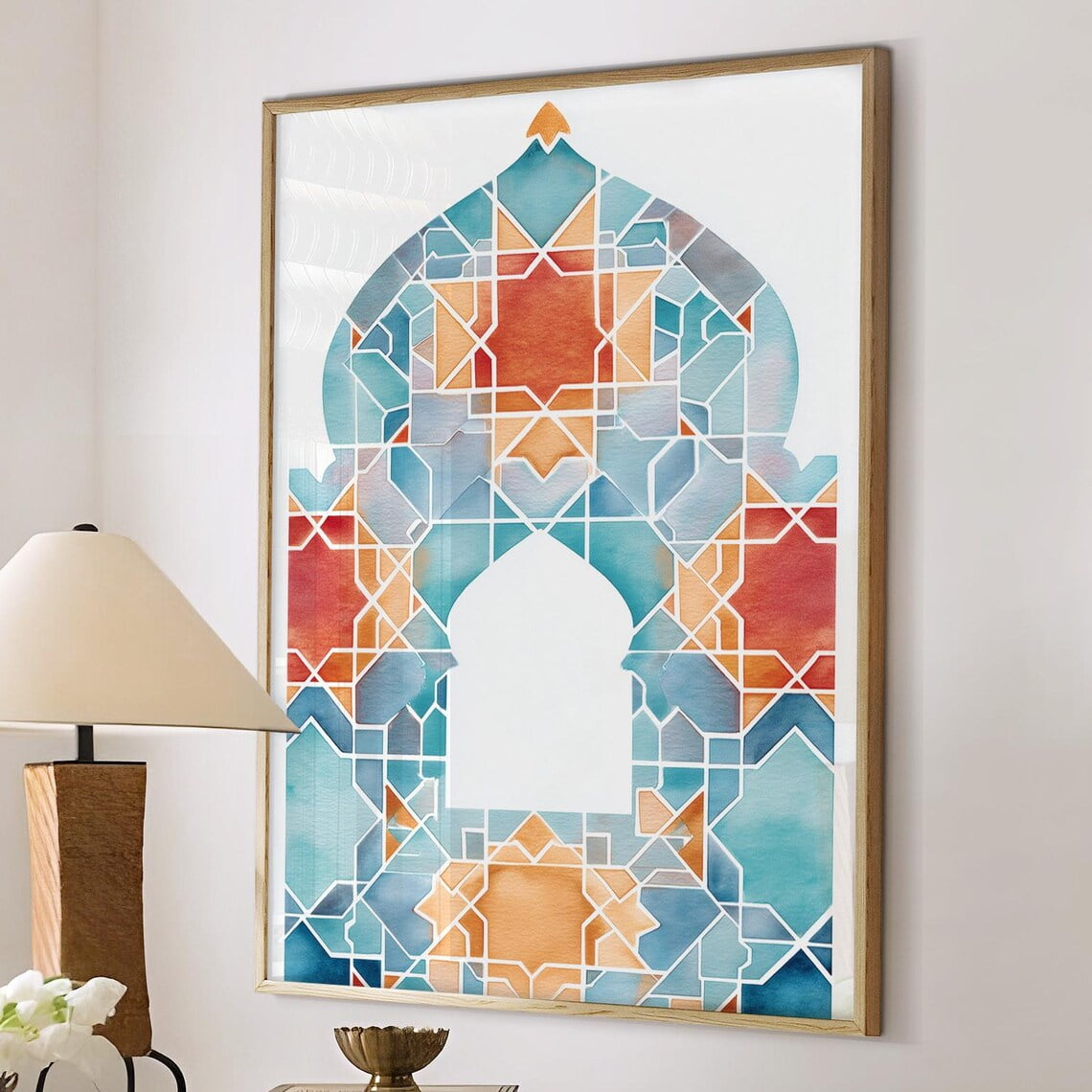 Mosque Arch Watercolor Print Islamic Wall Art Muslim Poster Arabic ...