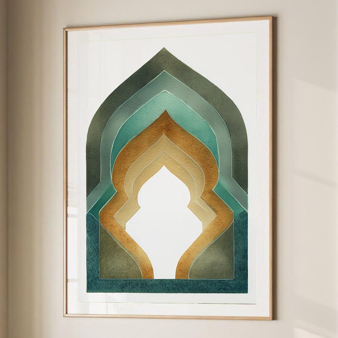 Mosque Arch Watercolor Print Islamic Wall Art Muslim Poster Arabic ...