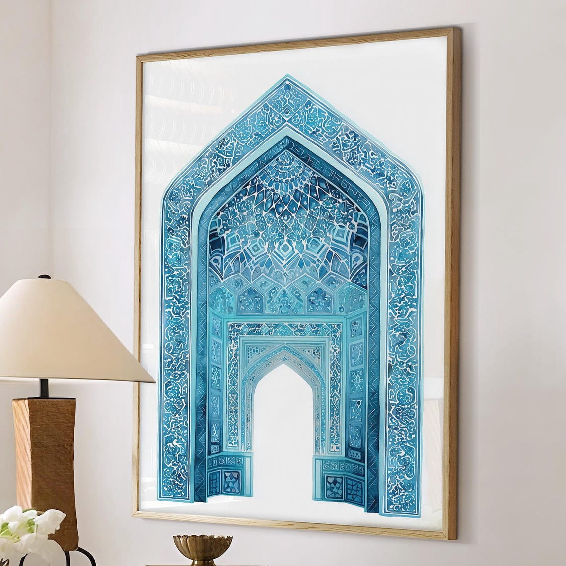 Mosque Arch Watercolor Print Islamic Wall Art Muslim Poster Arabic ...