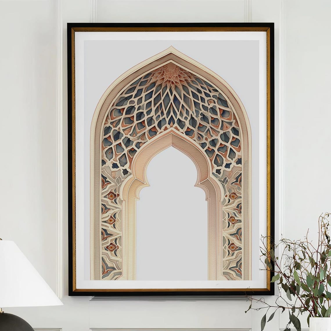 Mosque Arch Watercolor Print Islamic Wall Art Muslim Poster Arabic ...