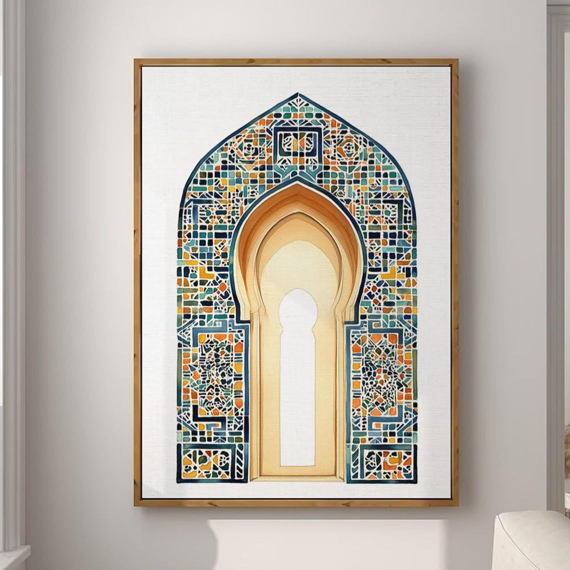 Mosque Arch Watercolor Print Islamic Wall Art Muslim Poster Arabic ...
