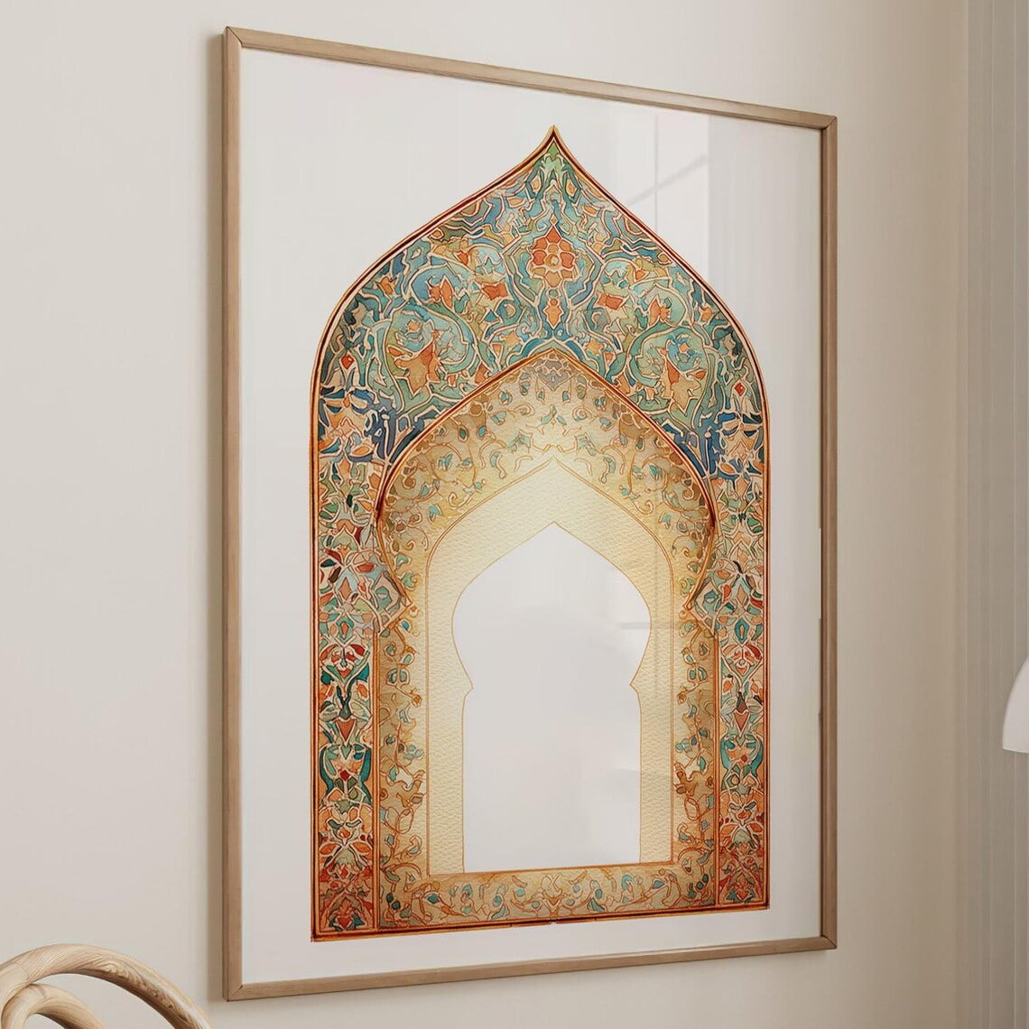 Mosque Arch Watercolor Print Islamic Wall Art Muslim Poster Arabic ...