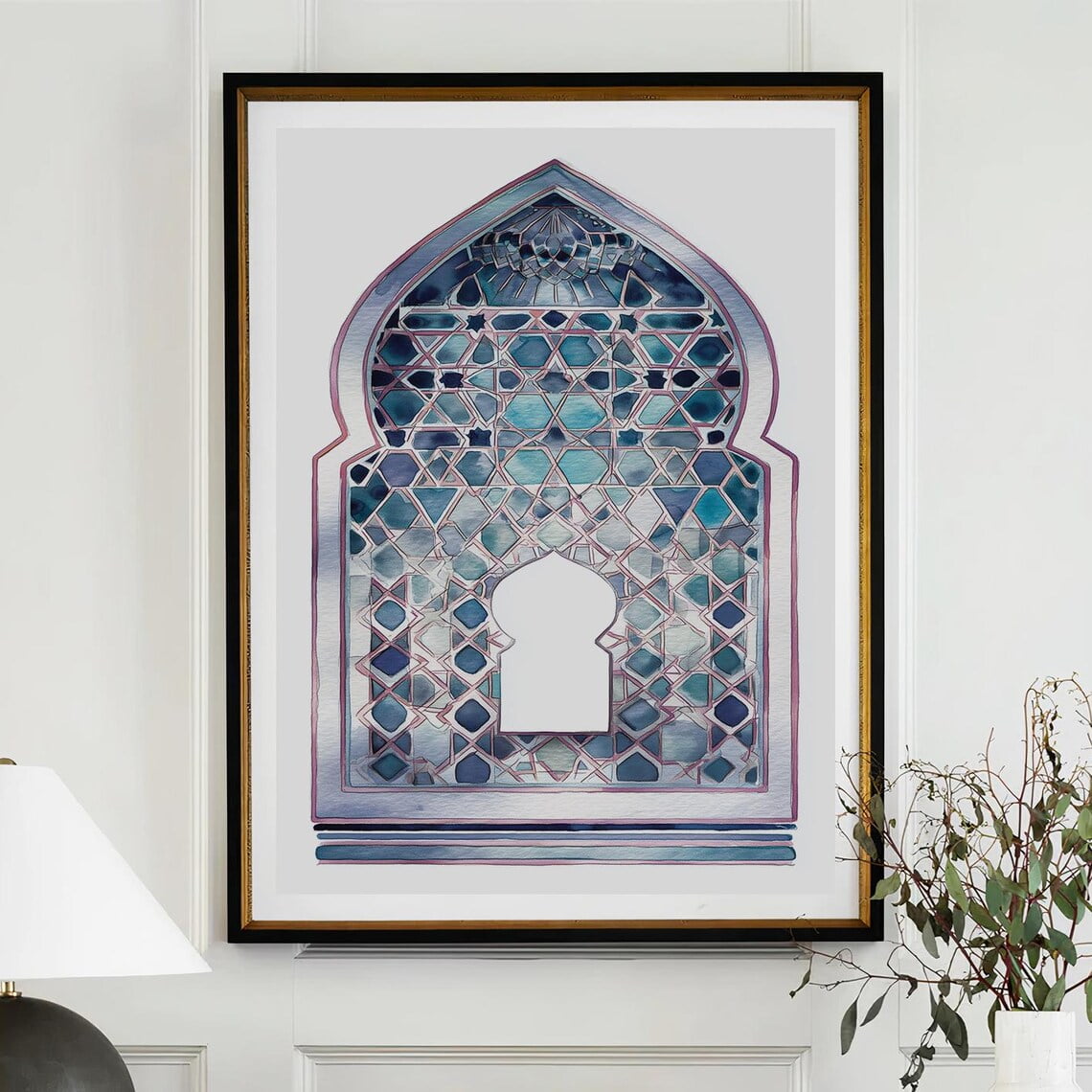 Mosque Arch Watercolor Print Islamic Wall Art Muslim Poster Arabic ...