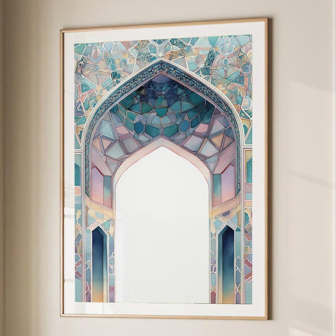 Mosque Arch Watercolor Print Islamic Wall Art Muslim Poster Arabic ...