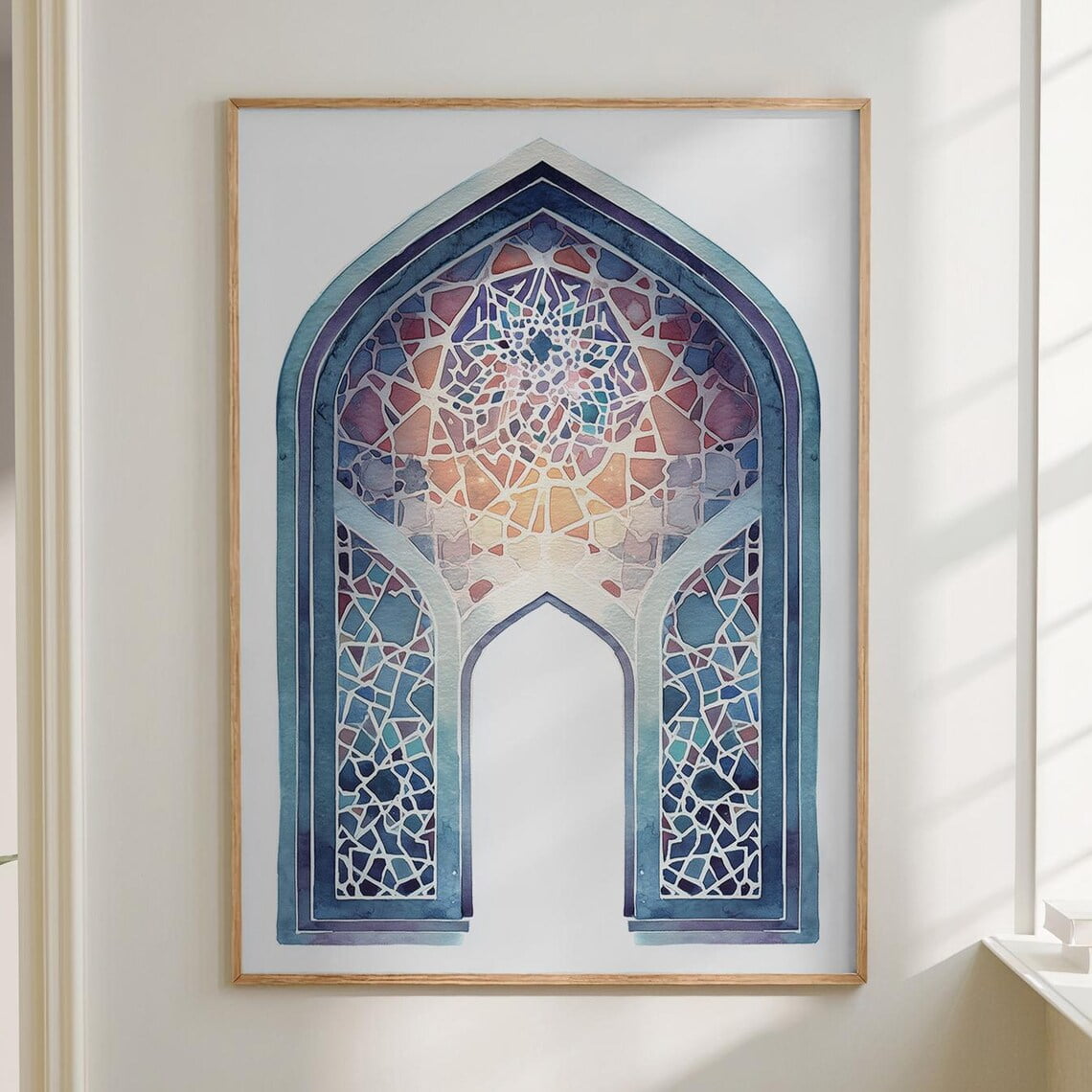 Mosque Arch Watercolor Print Islamic Wall Art Muslim Poster Arabic ...
