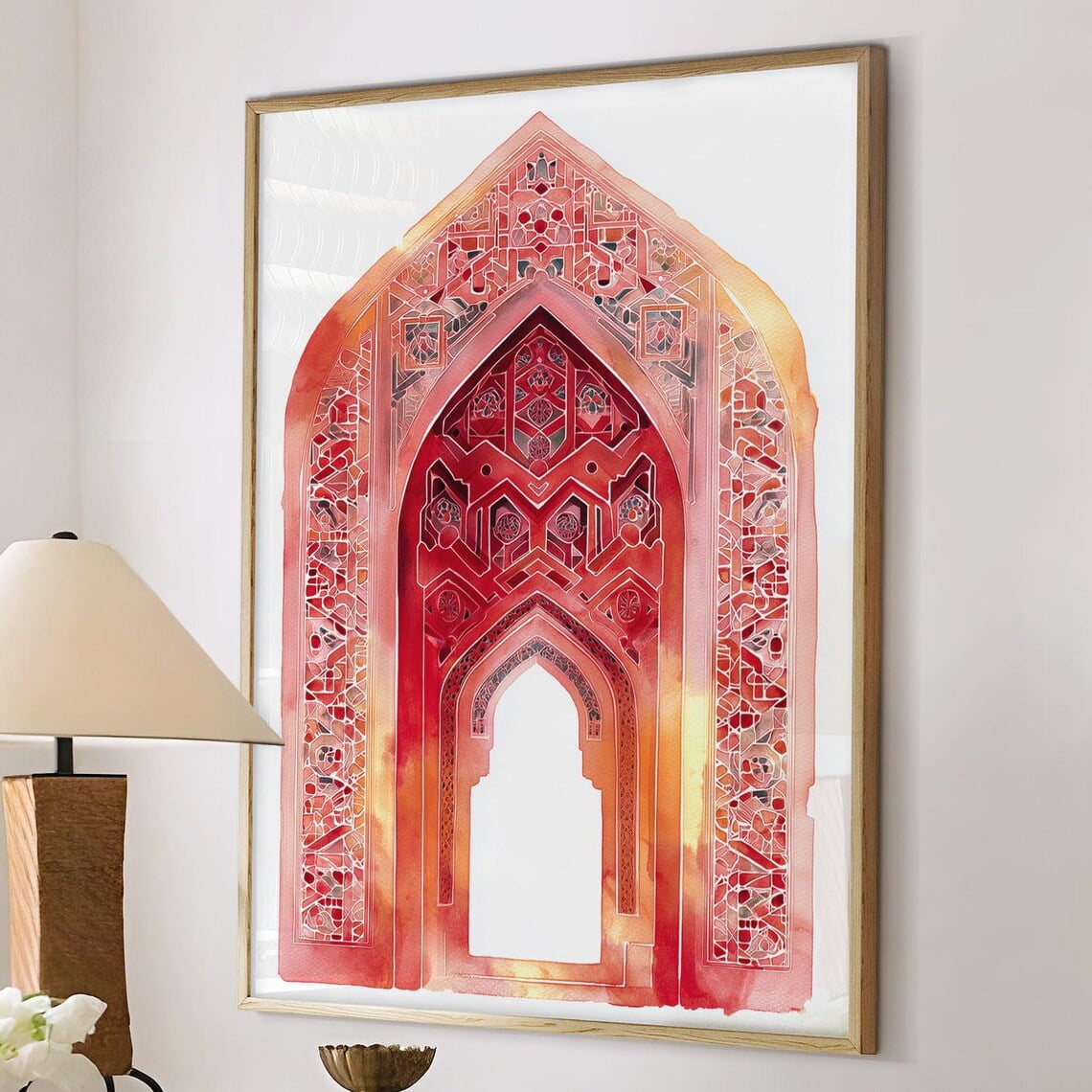 Mosque Arch Watercolor Print Islamic Wall Art Muslim Poster Arabic ...
