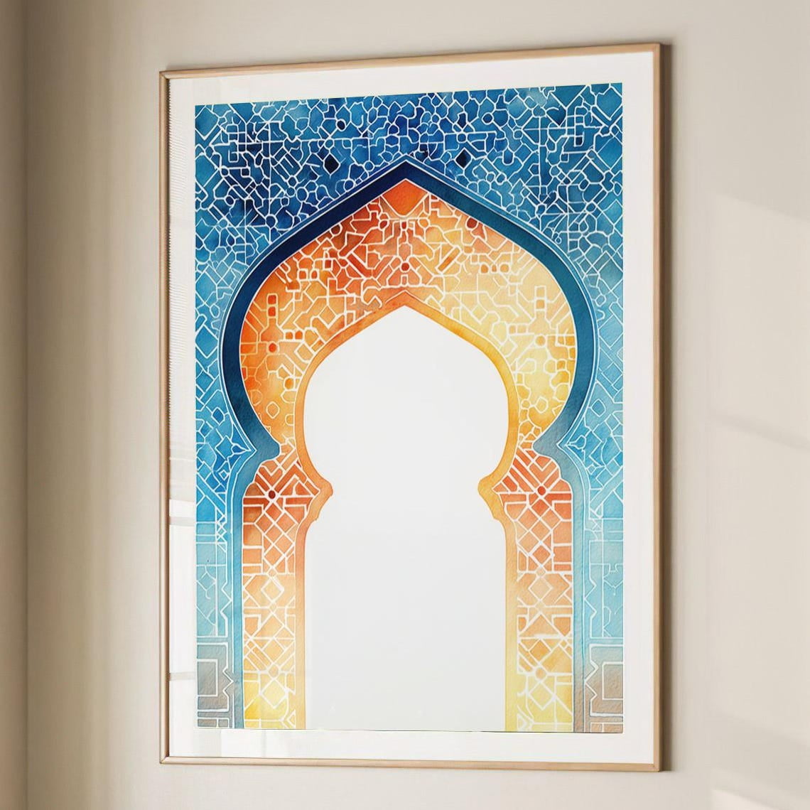 Mosque Arch Watercolor Print Islamic Wall Art Muslim Poster Arabic ...
